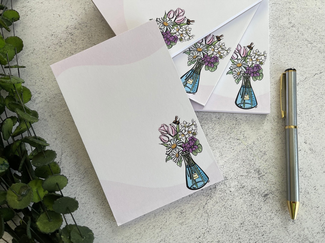 Science Notepad, Floral Stationery, Flower Notepad, STEM Notepad ...