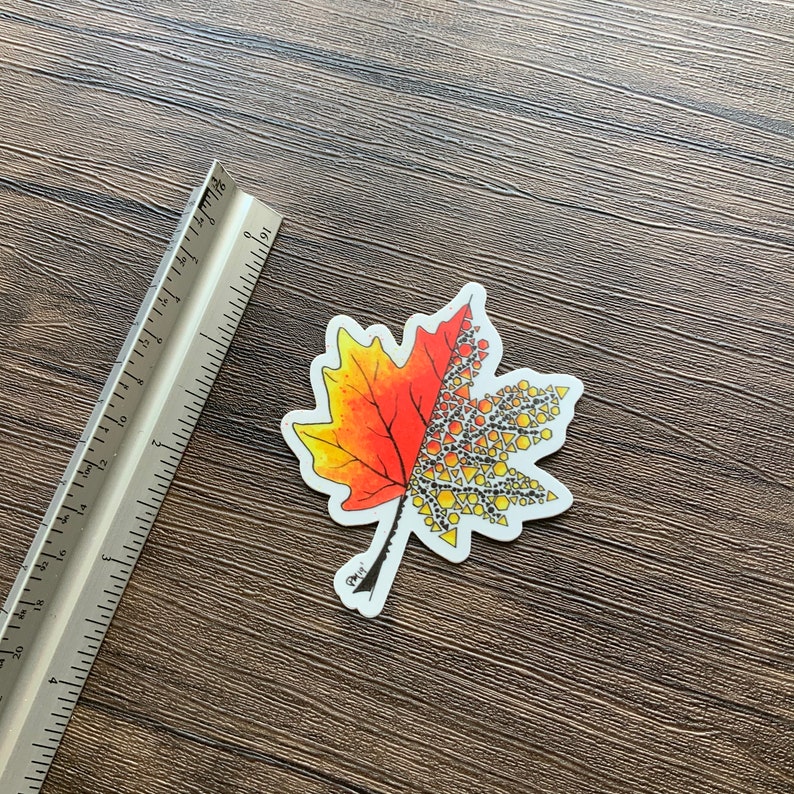 Fall Vinyl Sticker Fall Leaf Sticker Watercolor Sticker | Etsy