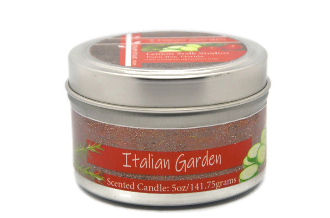 Scented Candle, Italian Garden, 5oz Hand Poured Italian Candle, Fresh ...