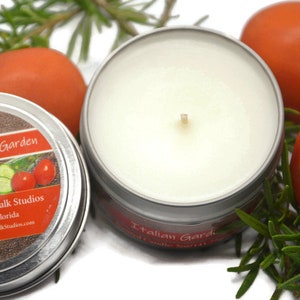 Scented Candle, Italian Garden, 5oz Hand Poured Italian Candle, Fresh ...