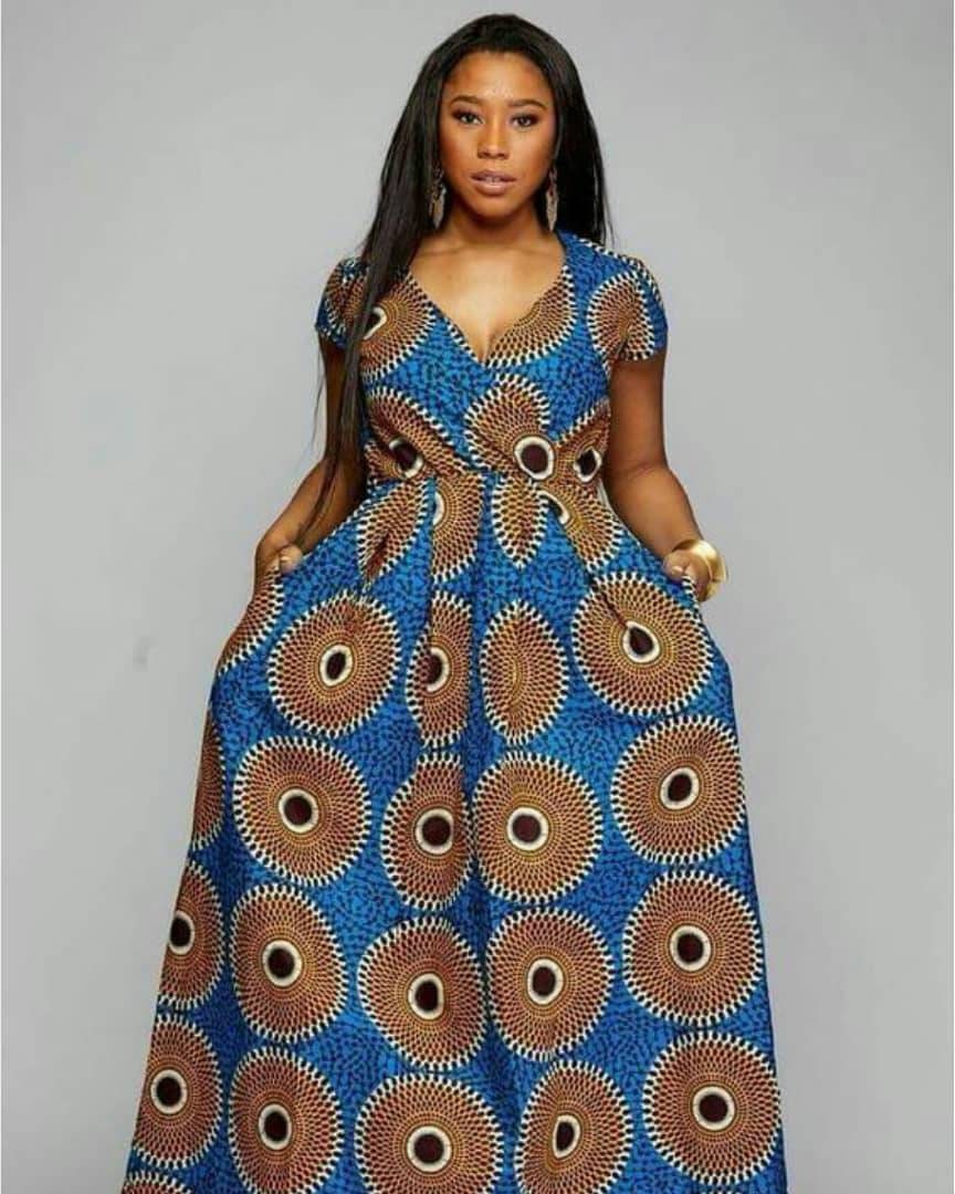 African Maxi Dress With Pockets African Print Dressafrican - Etsy