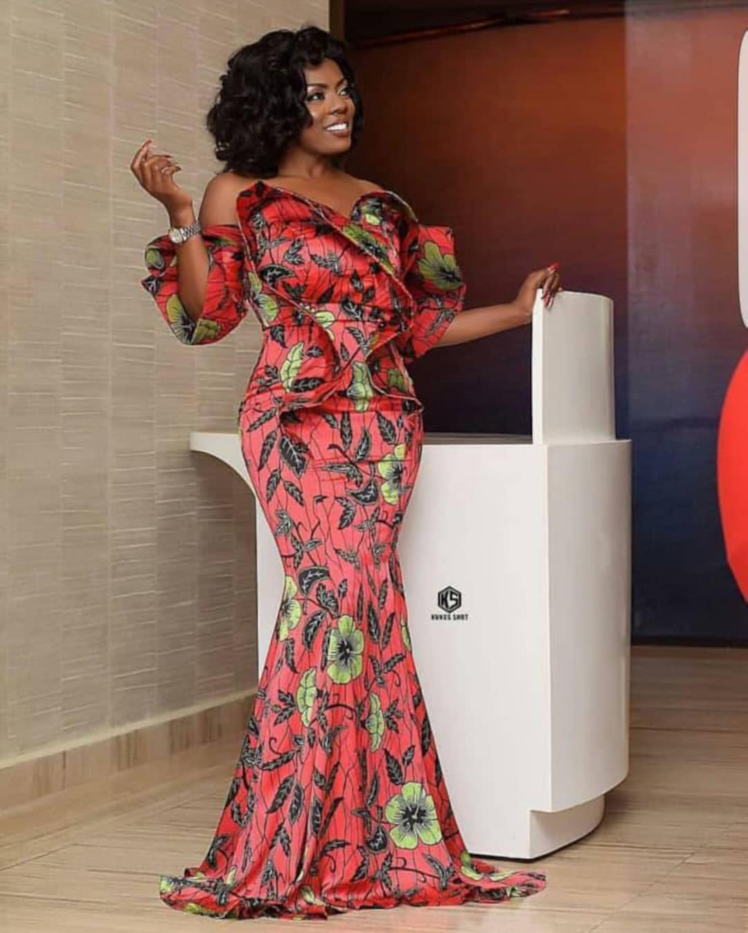 Red African Maxi Dress,african Floor-length Dress,african off Shoulder ...