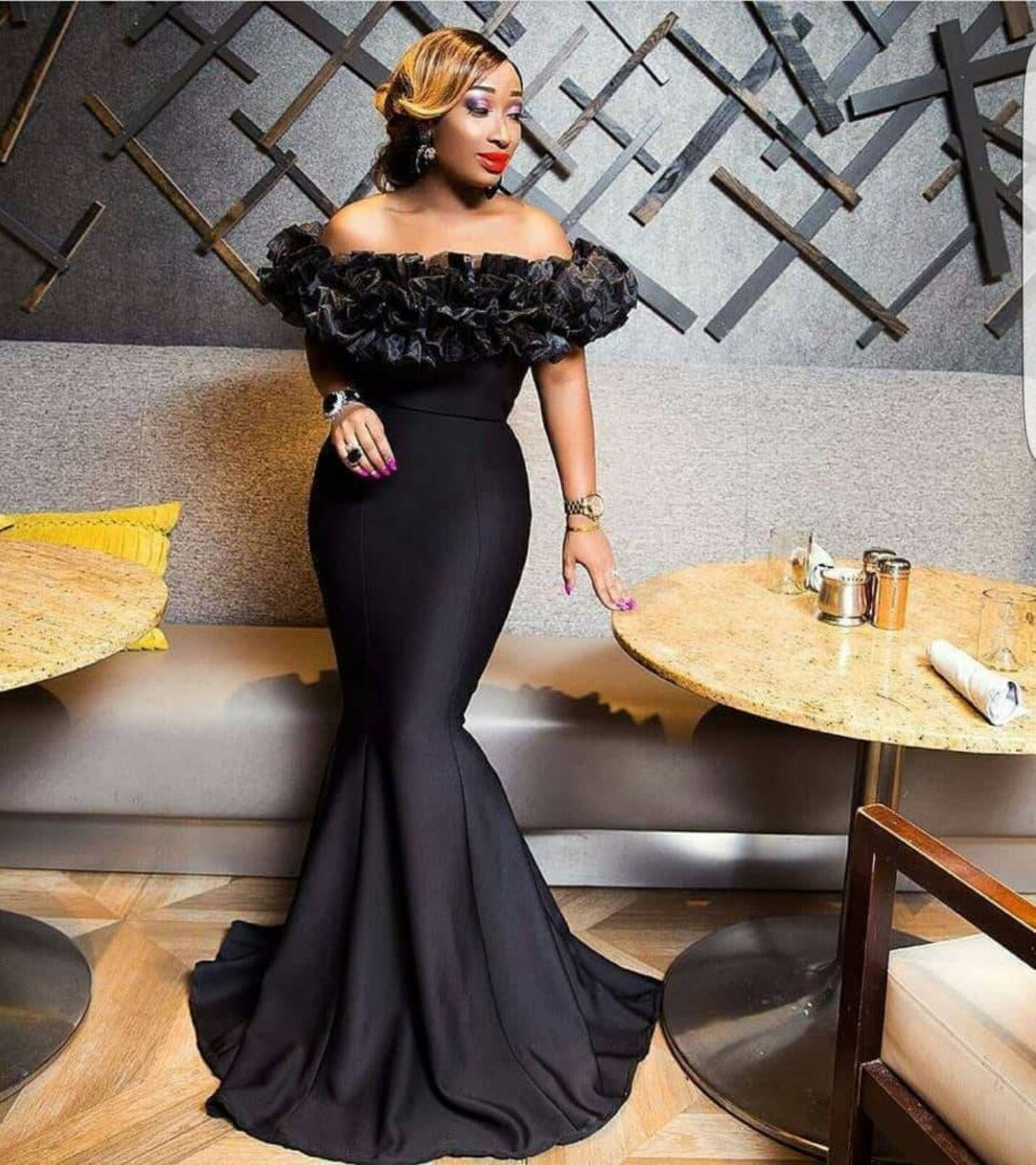 Black Dress,red Carpet Gown,black Mermaid Dress, African Fashion Dress ...