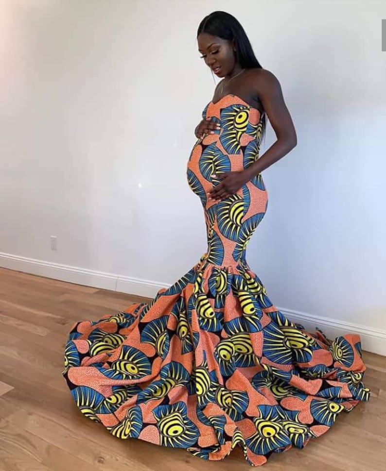 African Print Maternity Maxi Dressafrican Print Maternity Etsy