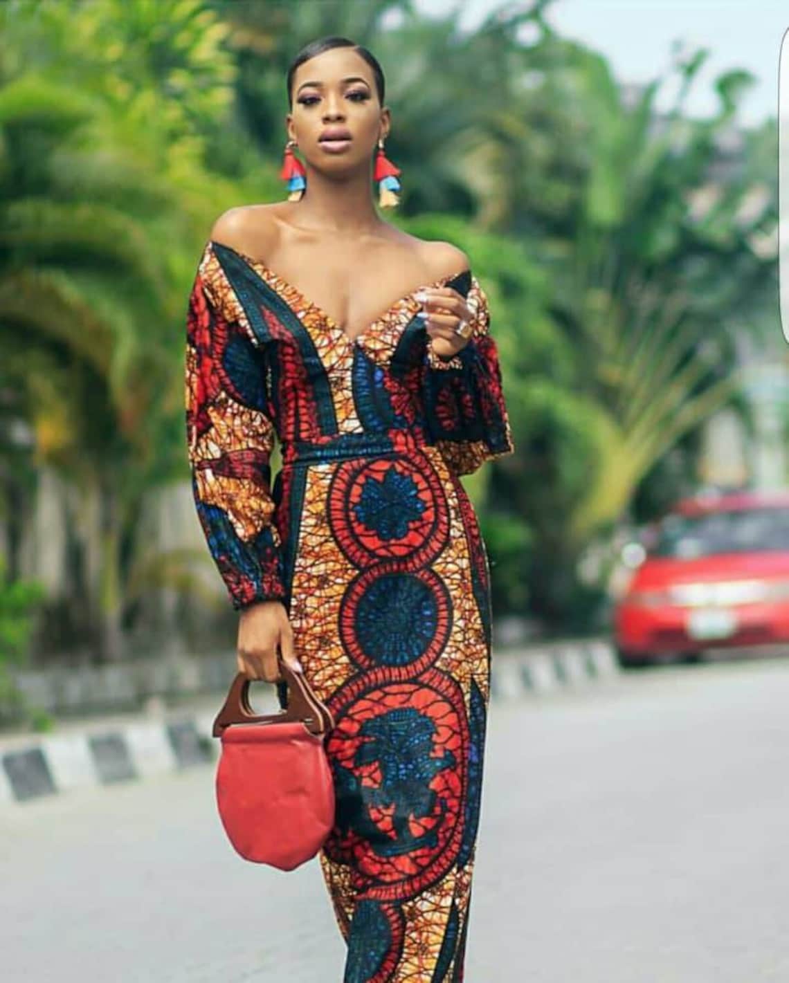 Red African Dressafrican Clothing for Womenafrican Maxi - Etsy