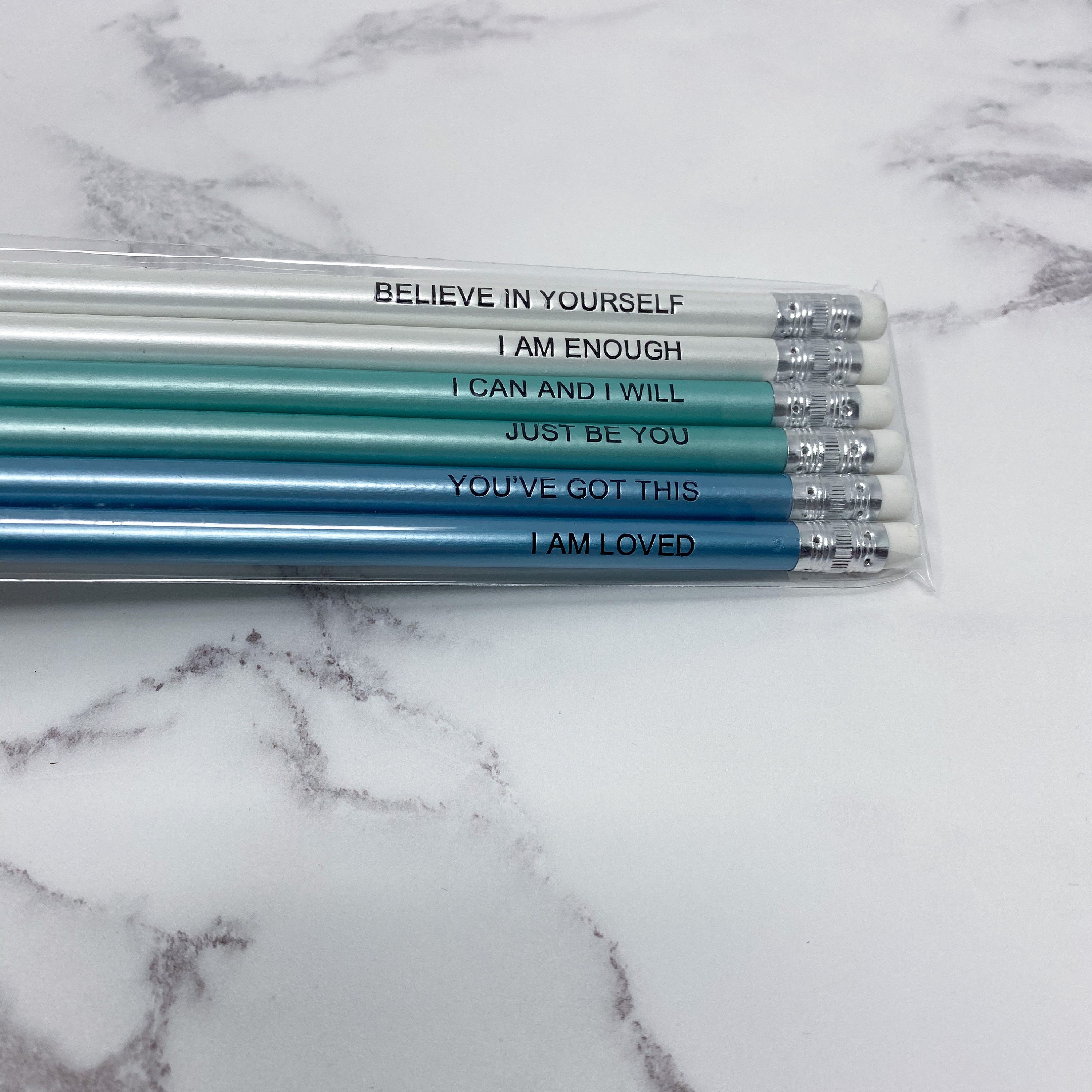 Set of 6 | Positivity Pencils | Positive Affirmation Pencils | Mental ...