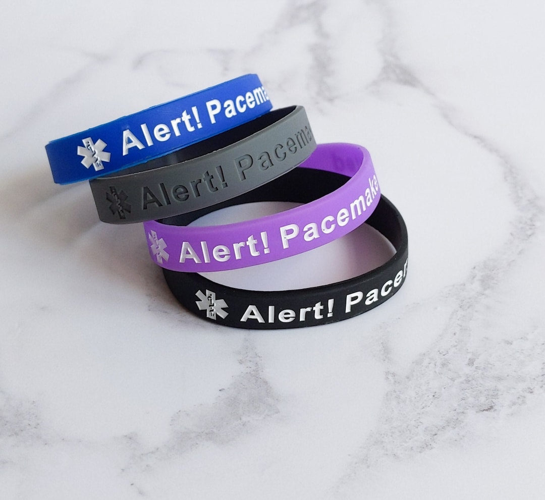 Pacemaker Alert Medical Wristband Silicone Bracelets Heart - Etsy