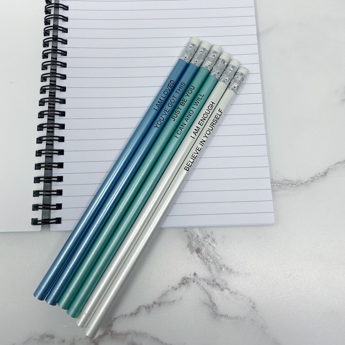Set of 6 | Positivity Pencils | Positive Affirmation Pencils | Mental ...