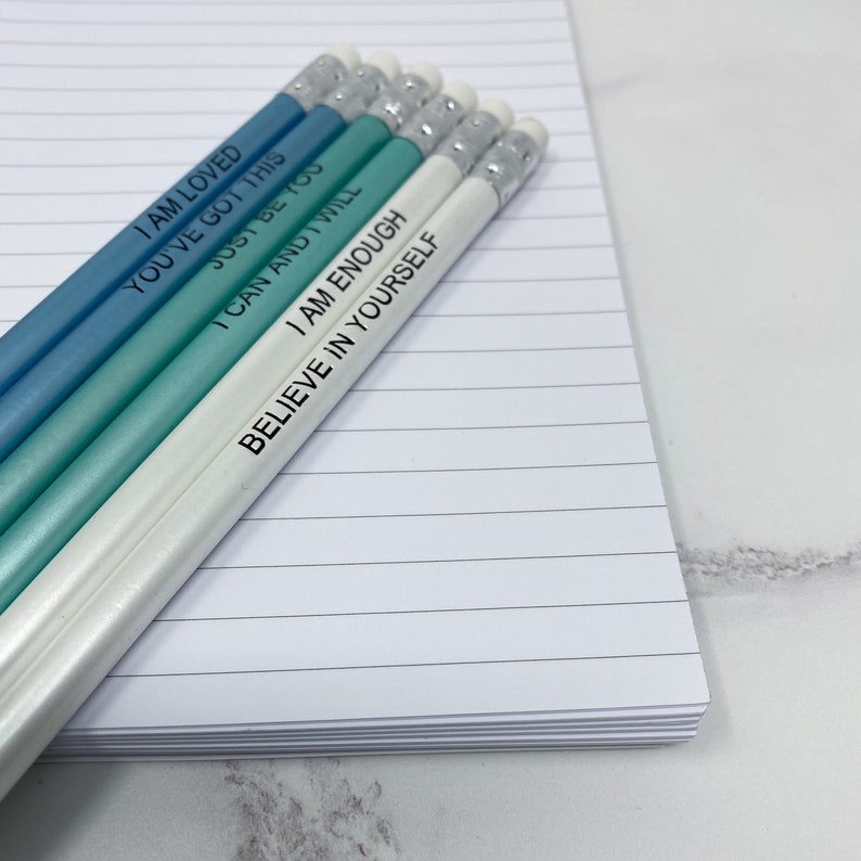 Set of 6 | Positivity Pencils | Positive Affirmation Pencils | Mental ...