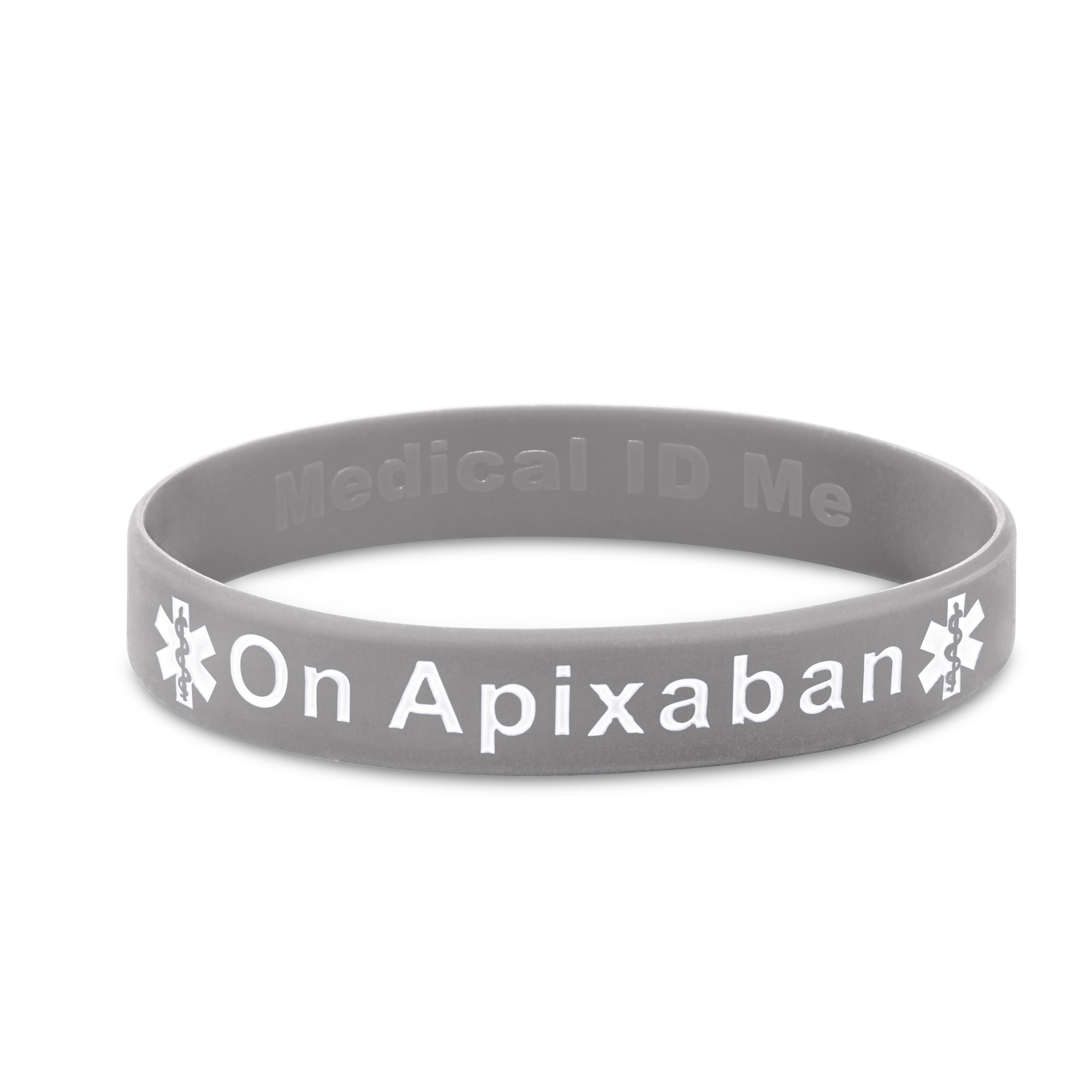 On Apixaban Alert Wristband Blood Thinner Deep Vein Thrombosis Medical Alert Silicone Bracelets Waterproof Hypo allergenic Etsy