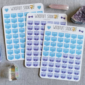 Fitness Tracker Stickers Cardio and Weights - Etsy
