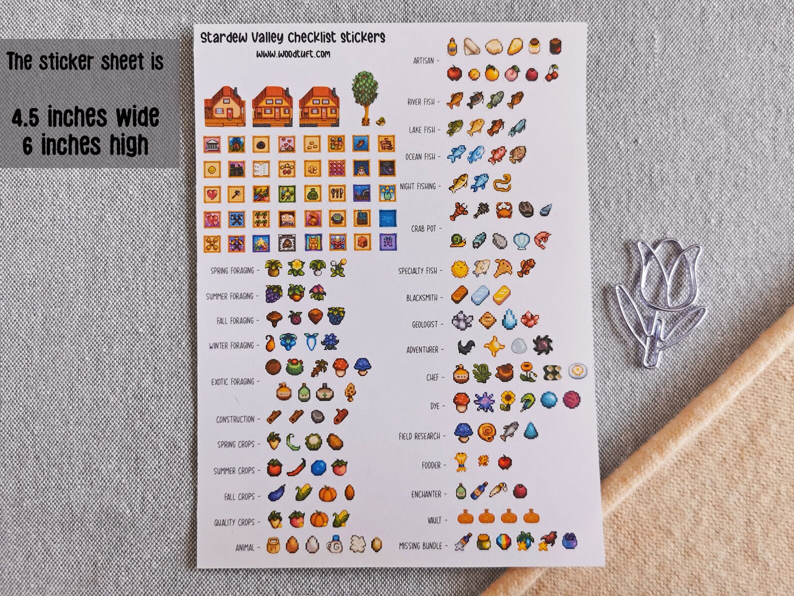 Stardew Valley Sticker Checklist | Etsy