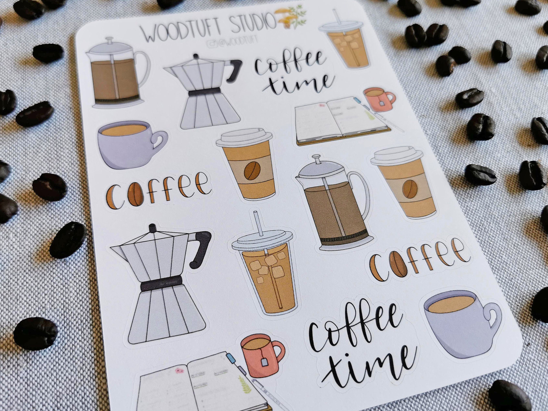 Coffee Sticker Sheet for Dot Grid Journal or Bullet Planner - Etsy