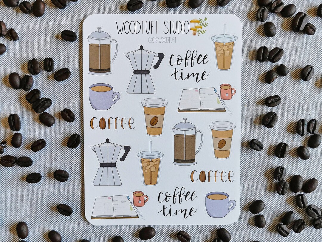 Coffee Sticker Sheet for Dot Grid Journal or Bullet Planner - Etsy