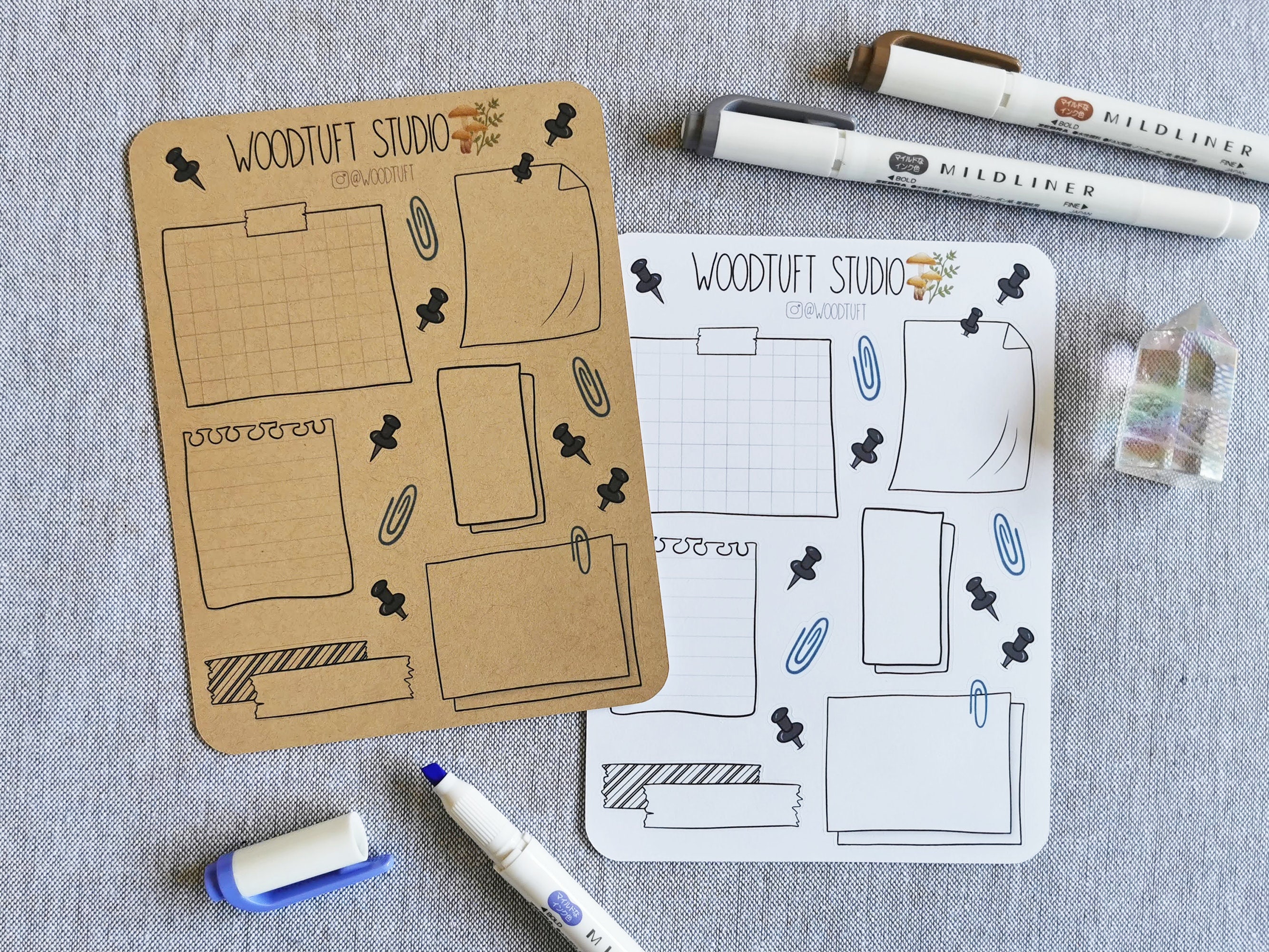 Memo Notepad Kraft Sticker Sheets for Bullet Journal or - Etsy