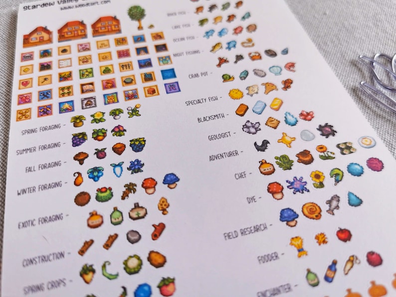 Stardew Valley Sticker Checklist - Etsy