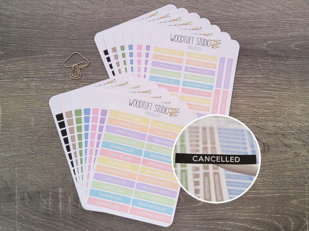 Cancelled Rescheduled Stickers for Bullet Planner or Dot Journal ...