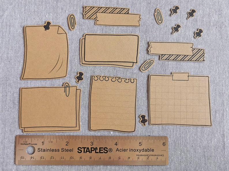 Memo Notepad Kraft Sticker Flakes for Bullet Journal or - Etsy