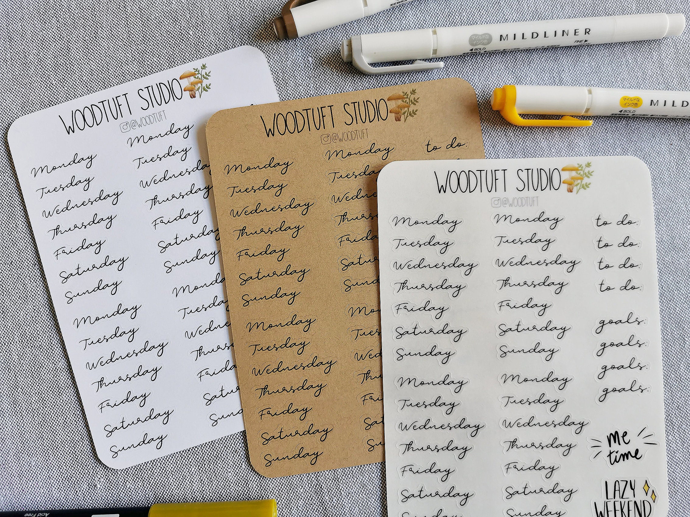 Cursive Weekday Stickers for Dot Grid Journal or Bullet - Etsy