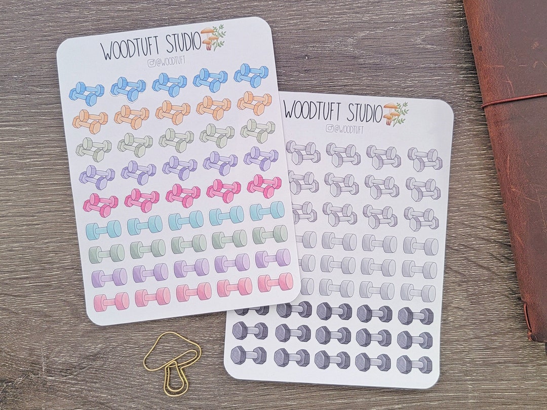 Weights Sticker Sheet for Bullet Planner or Dot Grid Journal - Workout ...