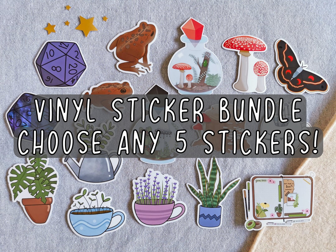 Vinyl Sticker Bundle - Choose Any 5 Vinyl Stickers - Weatherproof ...