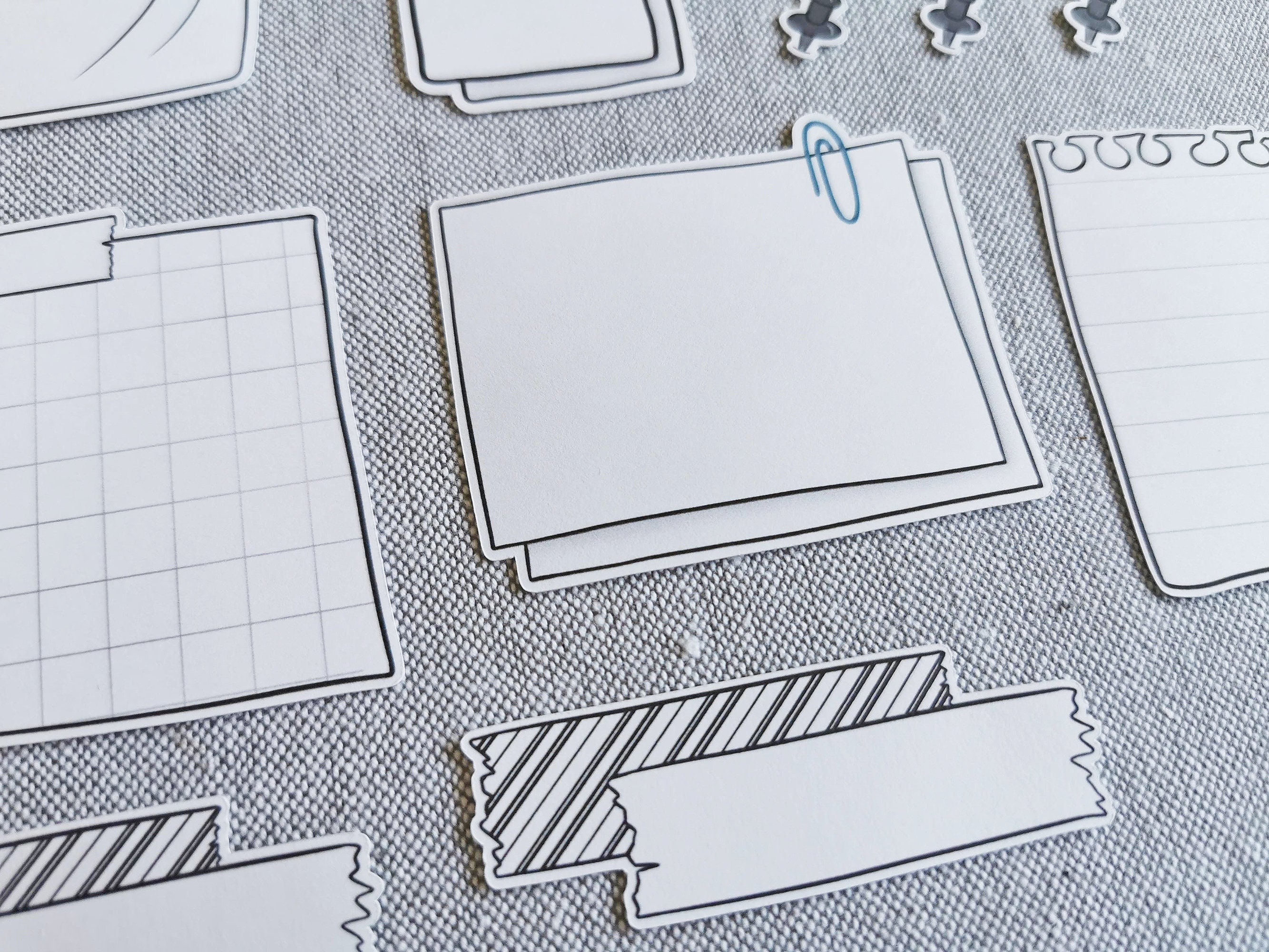 Memo Notepad Kraft Sticker Flakes for Bullet Journal or | Etsy