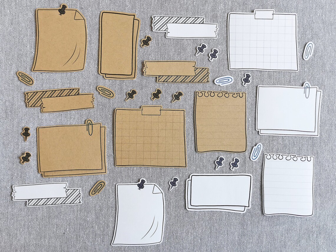 Memo Notepad Kraft Sticker Flakes for Bullet Journal or - Etsy