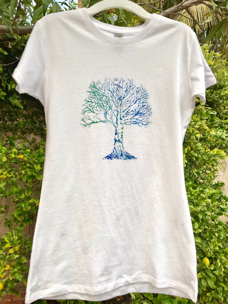 Tree of Life Unisex Tree Tshirt. Nature Inspired Tshirt. Blue Tree ...
