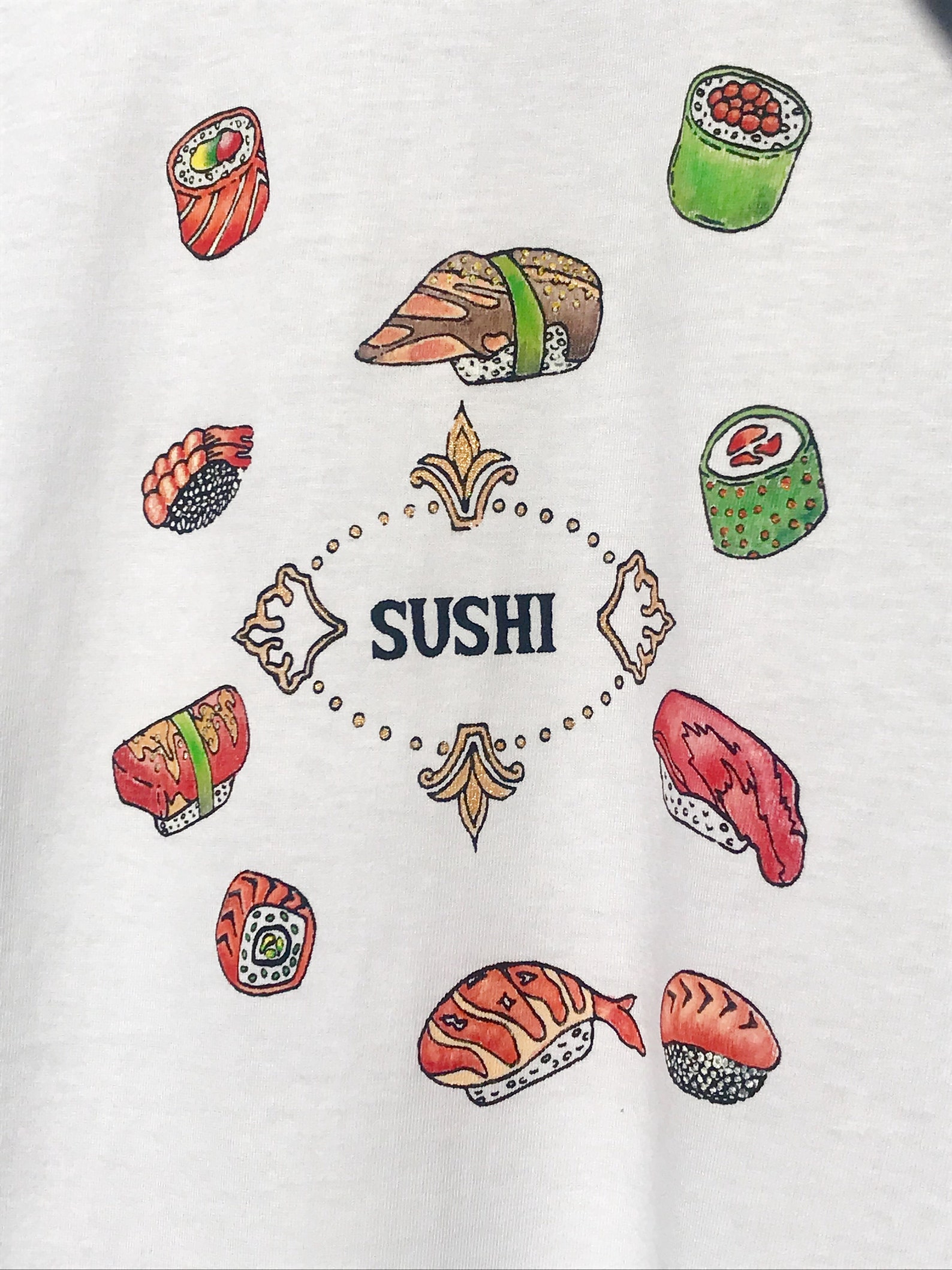 Unisex Sushi Tshirt.food Shirt.sushi Rice Shirt. Tuna Salmon Sushi ...