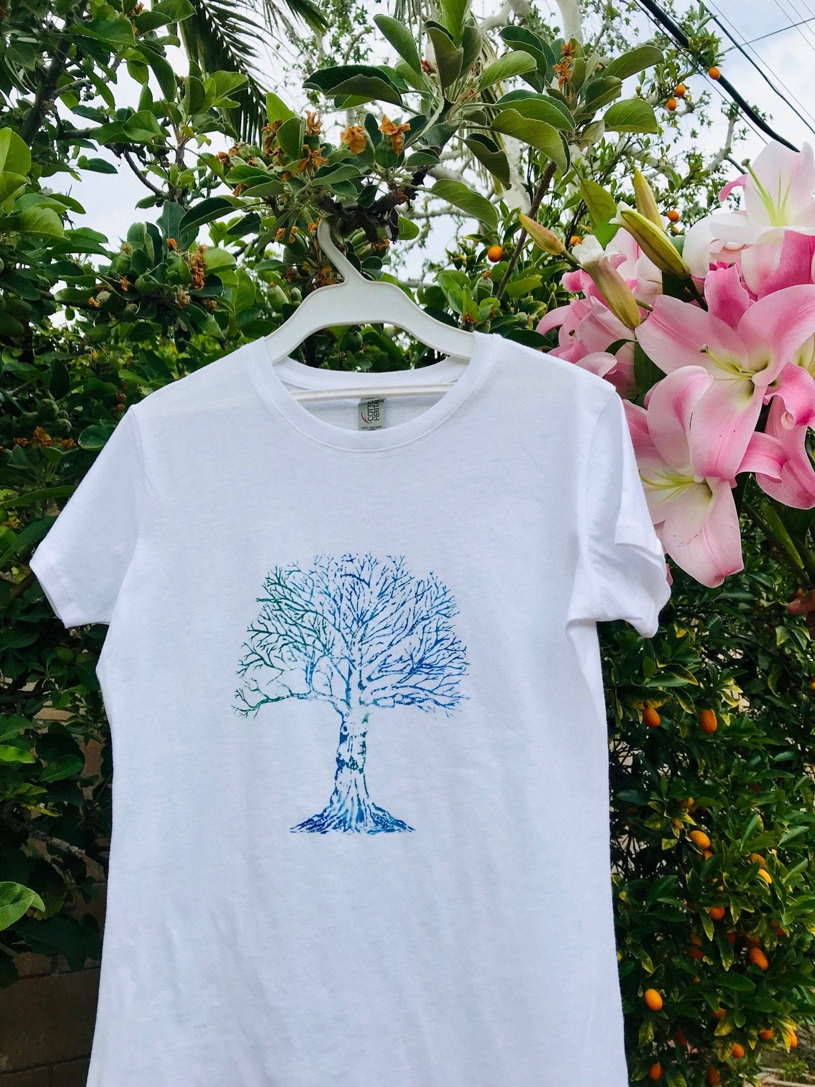 Tree of Life Unisex Tree Tshirt. Nature Inspired Tshirt. Blue Tree ...