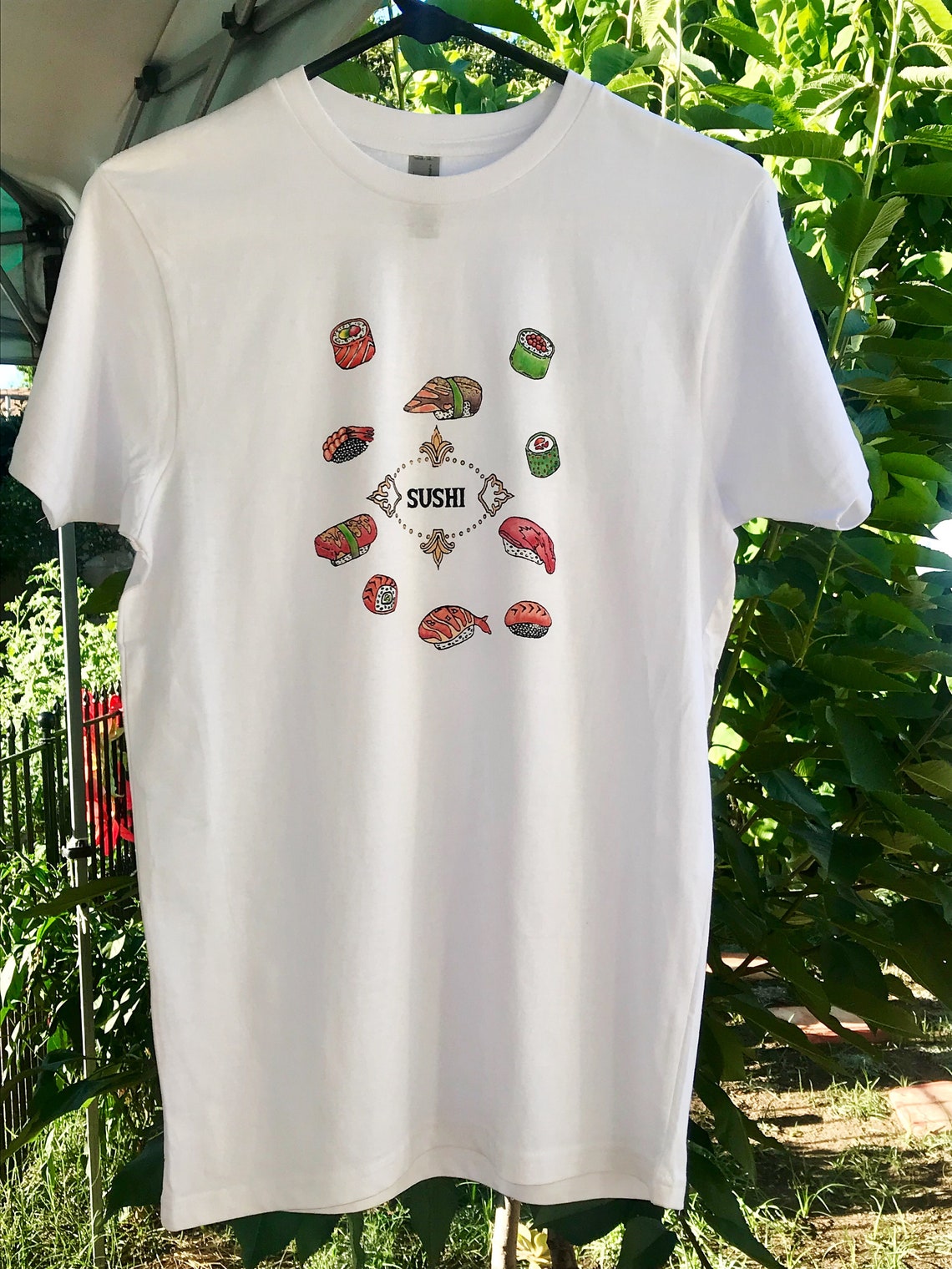 Unisex Sushi Tshirt.food Shirt.sushi Rice Shirt. Tuna Salmon Sushi ...