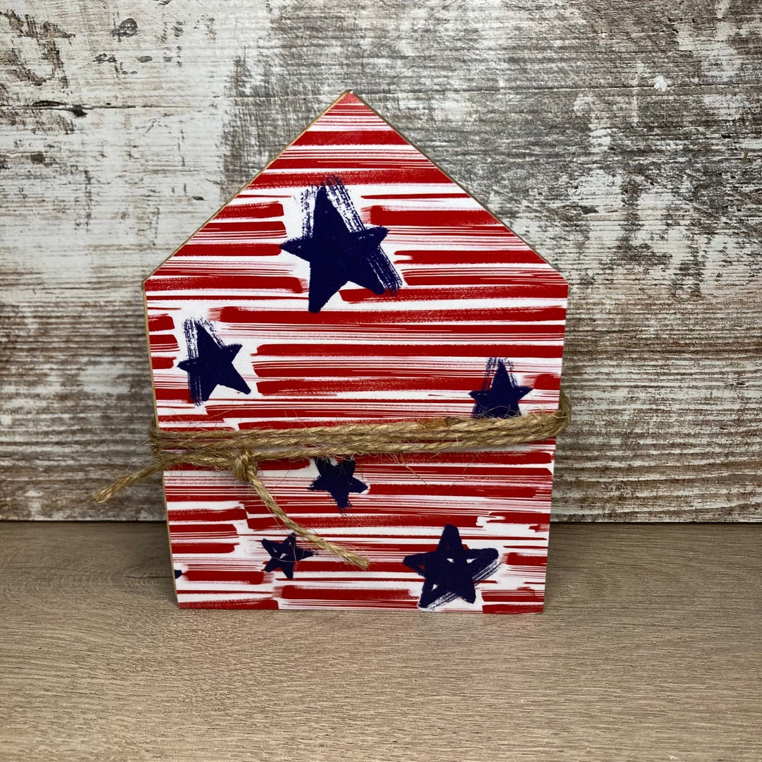 Patriotic Tier Tray Decor/4th of July 2 Tier Tray/patriotic Wood Decor ...