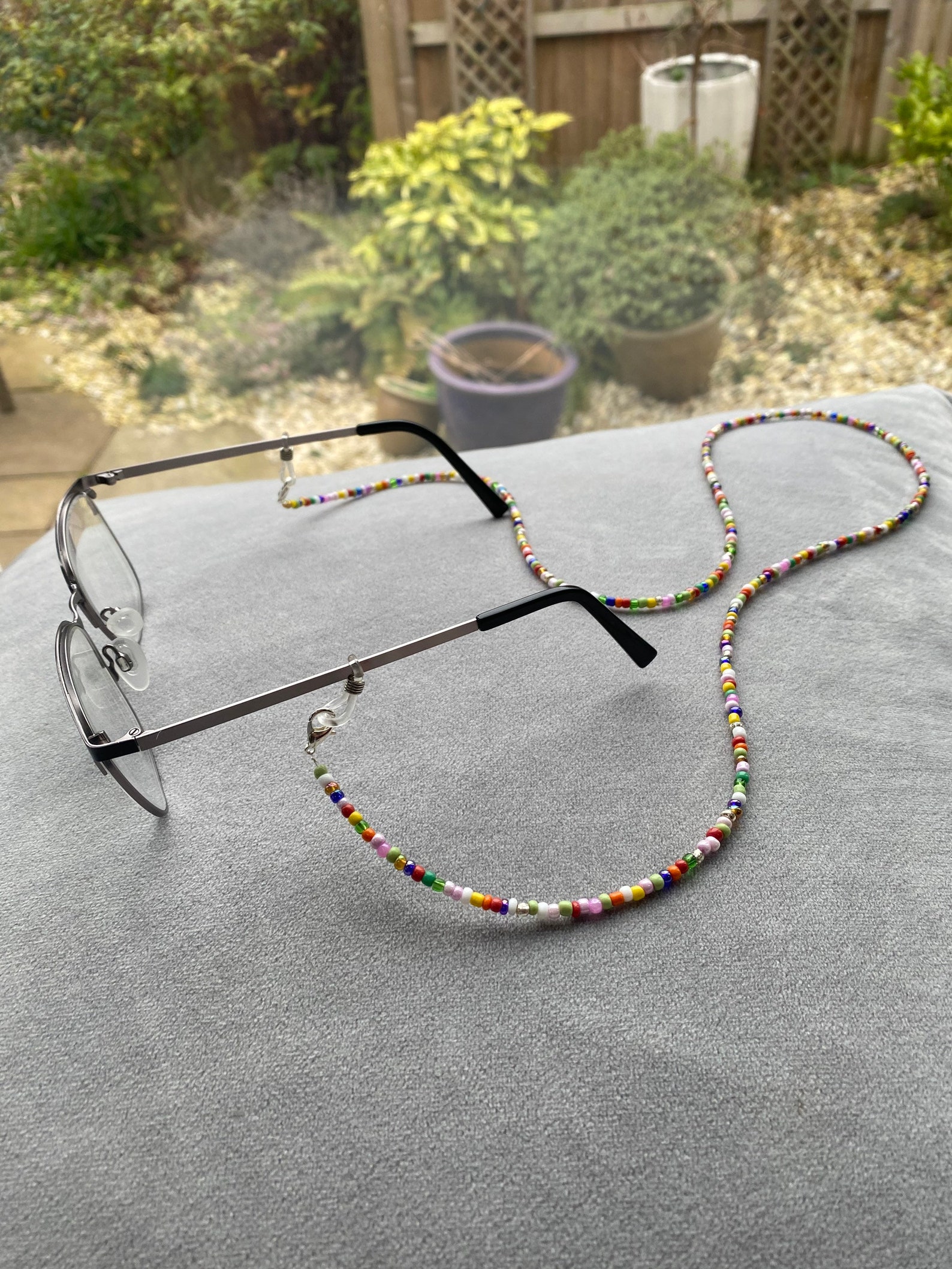 Beaded Glasses Chain Rainbow Glasses Chains Glass Seed Beads | Etsy