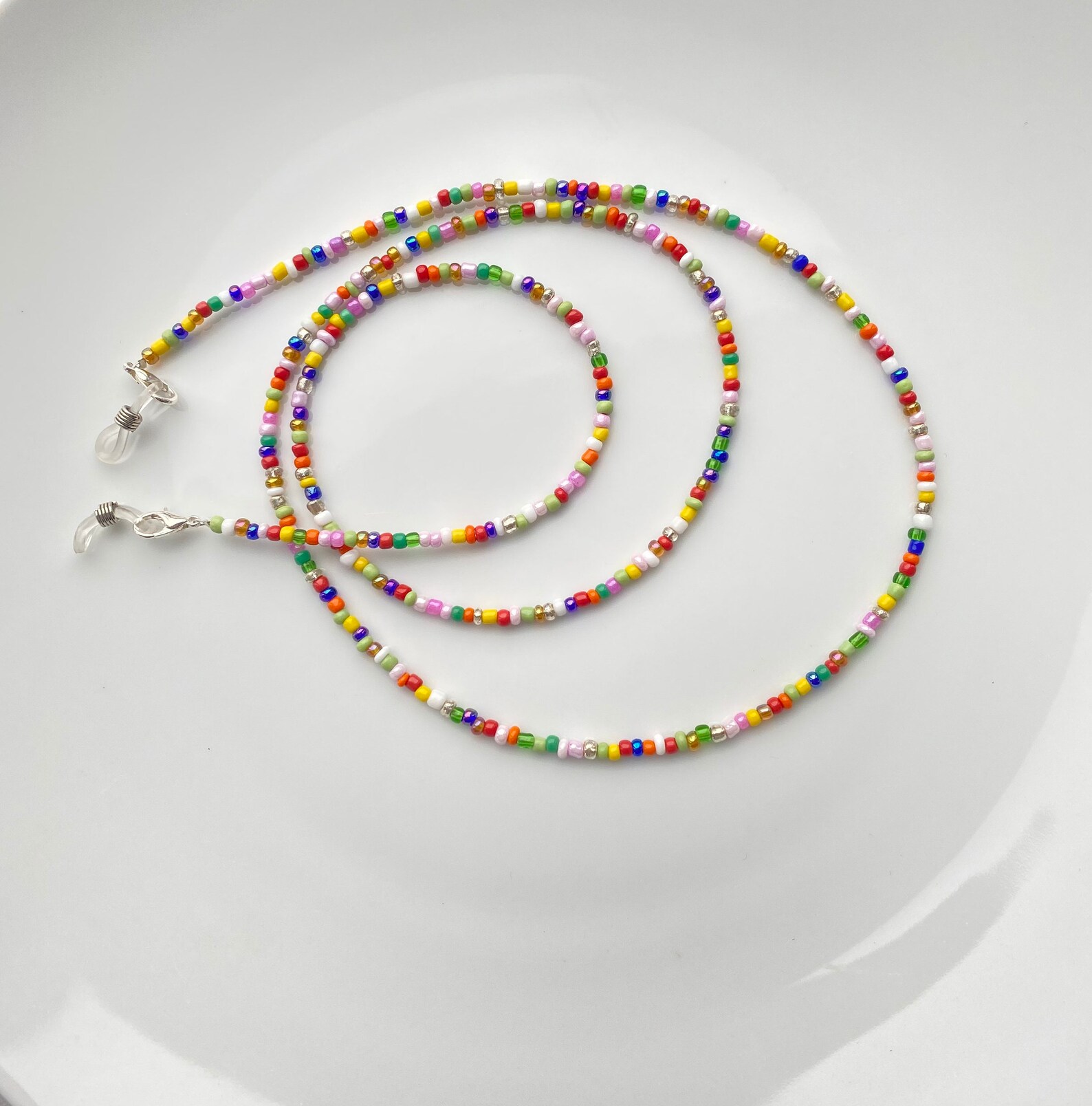 Beaded Glasses Chain Rainbow Glasses Chains Glass Seed Beads | Etsy