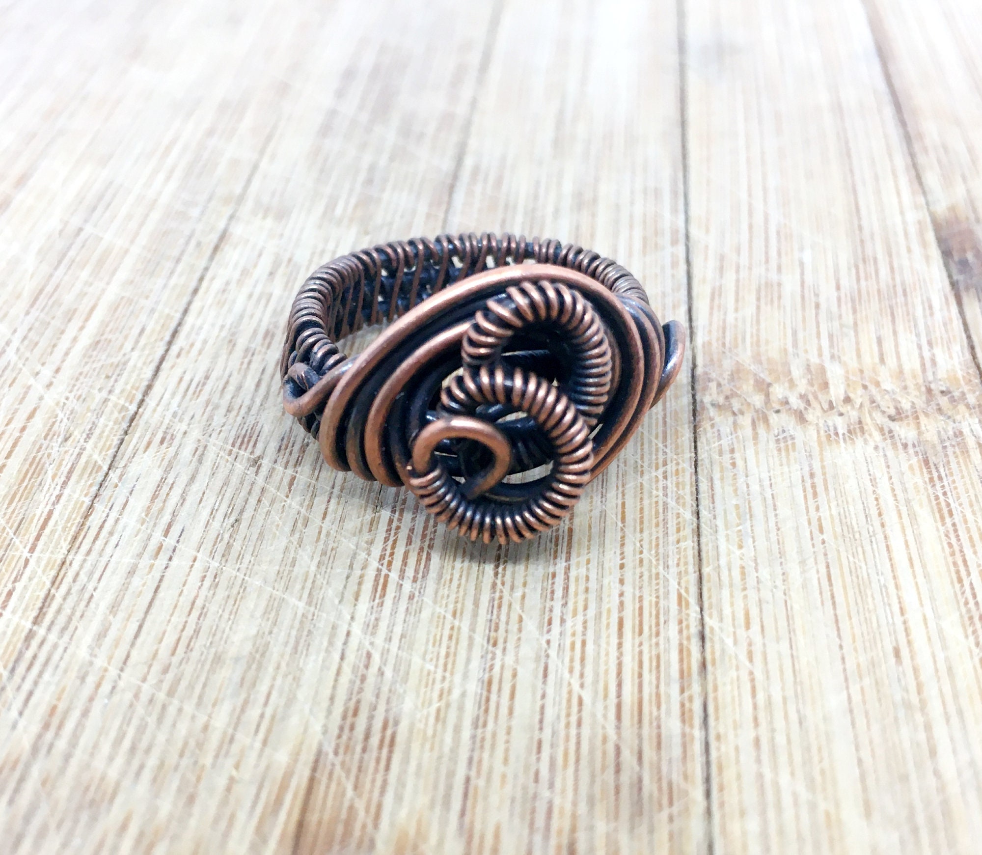 Handmade Copper Ring Size 7.5 Statement Ring Elegantly | Etsy