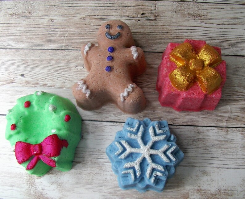 Christmas Bath Bombs 4 Count - Etsy