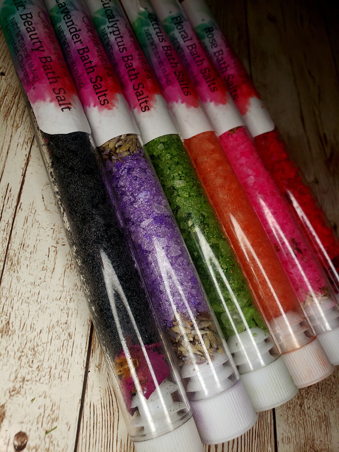 Sample Bath Salt Set- 6 Tubes, Bath Soak, Gifts, Spa Day - Etsy