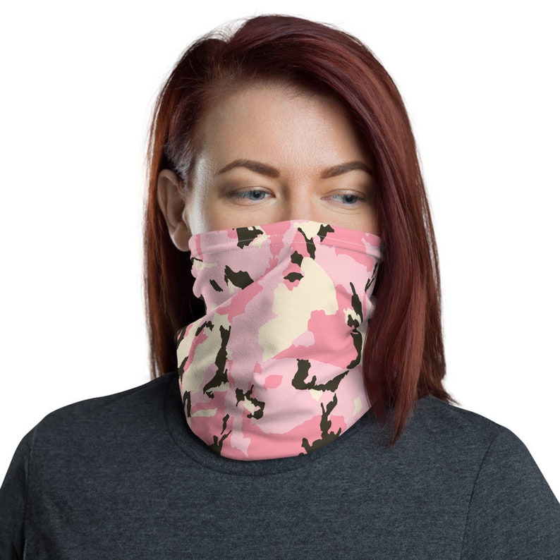 Pink Camo Design Neck Face Mask SIx Feet Cover Neck Gaiter | Etsy