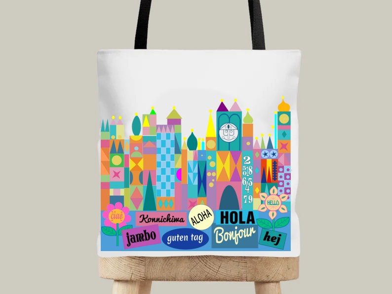 Small World Design Tote Bag, Family Trip Tote Bag, Vacation Tote Bag ...