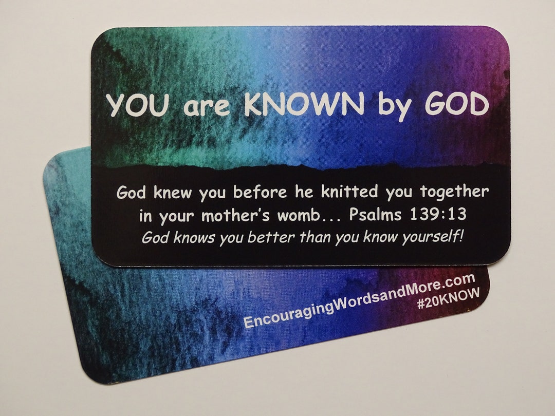 Set of 15 Known by God Cards// Encouragement Cards, Bible Verses ...
