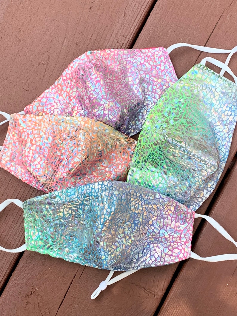 Sparkle Tie-dye Holographic Masks Protective 2 Layer Face - Etsy