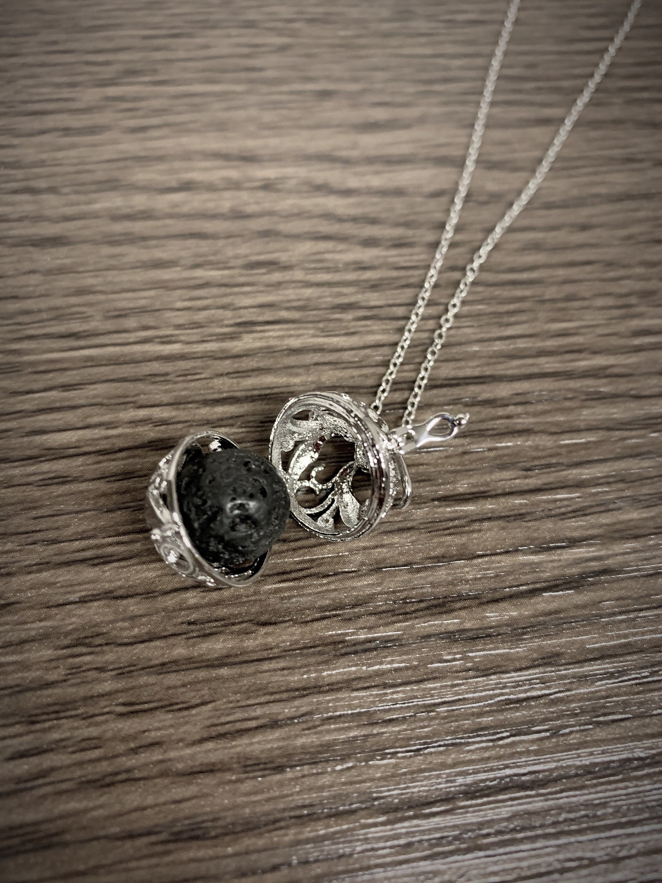 Diffuser Locket Necklace Essential Oil Necklace Lava Ball | Etsy