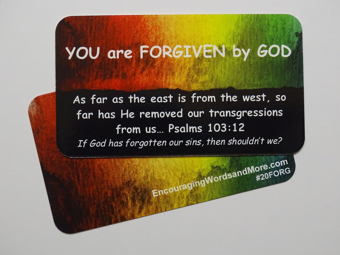 Set of 15 Forgiven by God Cards// Christian Encouragment Cards ...