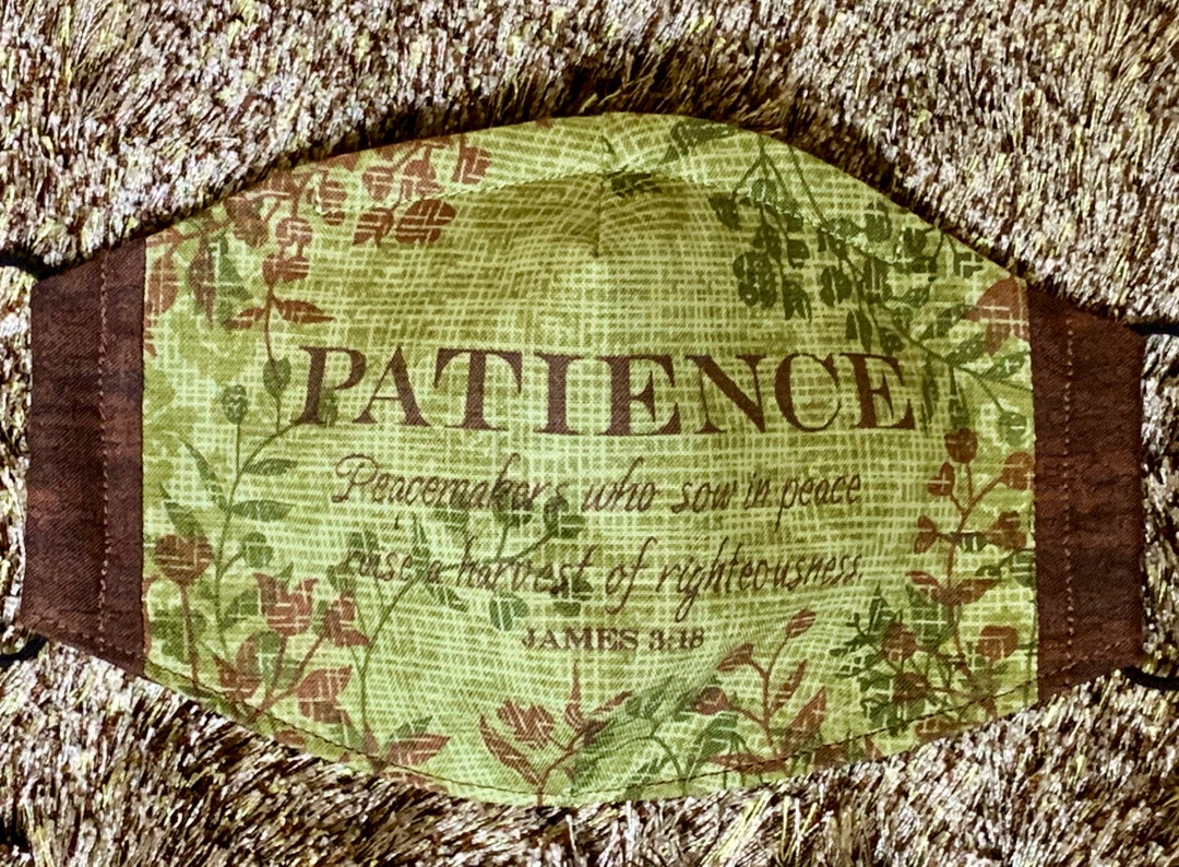 PATIENCE ~ Fruit of the Spirit Face Masks ~ Adjustable Nose Wire and ...