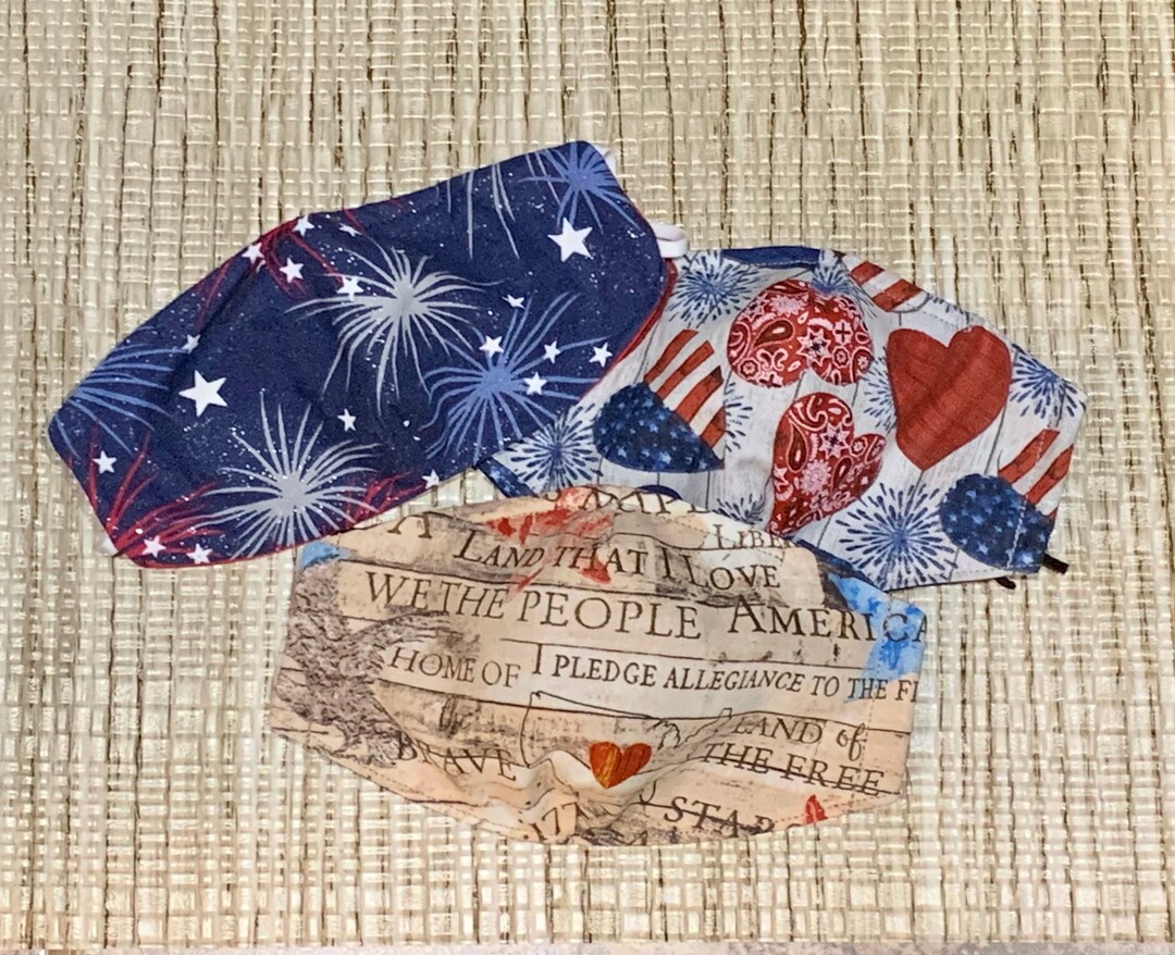 PATRIOTIC USA Face Masks America Adjustable Nose Wire Filter Pocket ...