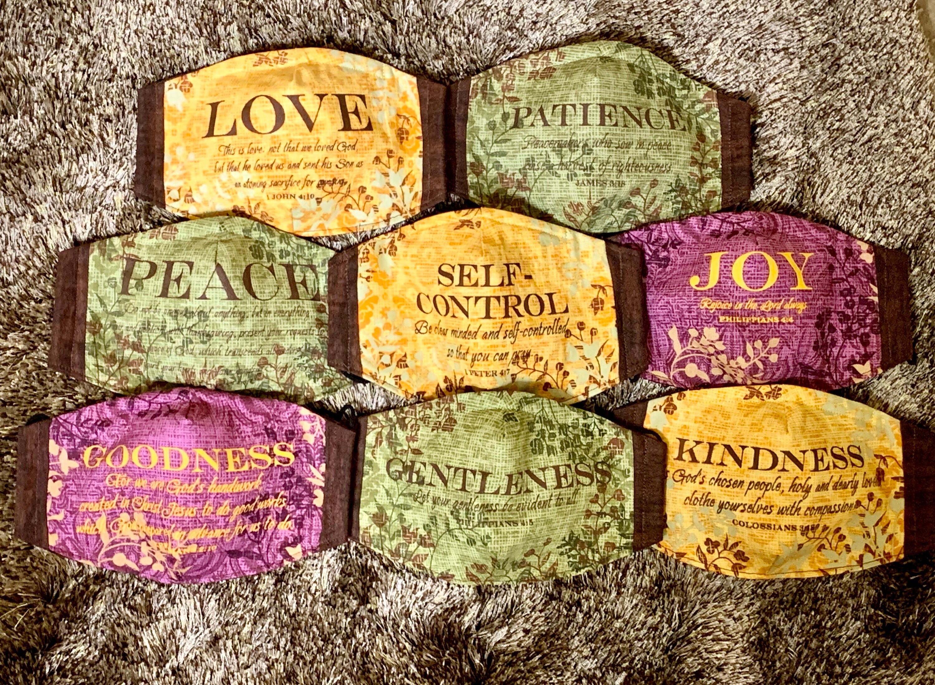 PATIENCE Fruit of the Spirit Face Masks Adjustable Nose | Etsy