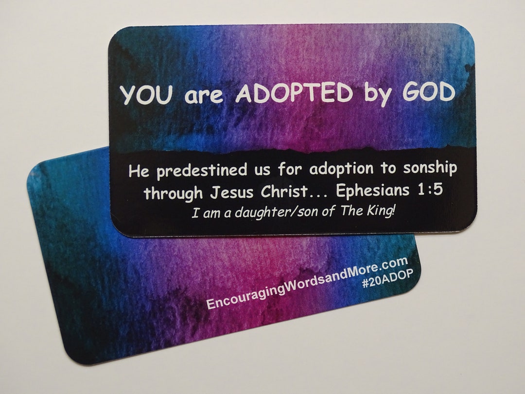 Set of 15 Adopted by God Cards// God's Promises, Biblical Truths ...