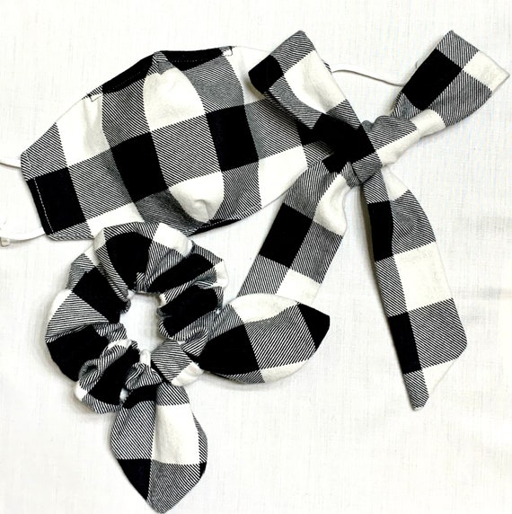 Black and White Buffalo Plaid Face Mask Adjustable Nose Wire | Etsy