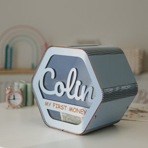 Wooden Piggy Bank With Name, Personalized Unique Coin Bank, Money ...