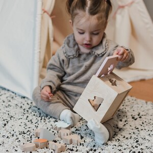 Pink Personalized Shape Sorter for Toddler Development 1 Year Old Gift ...